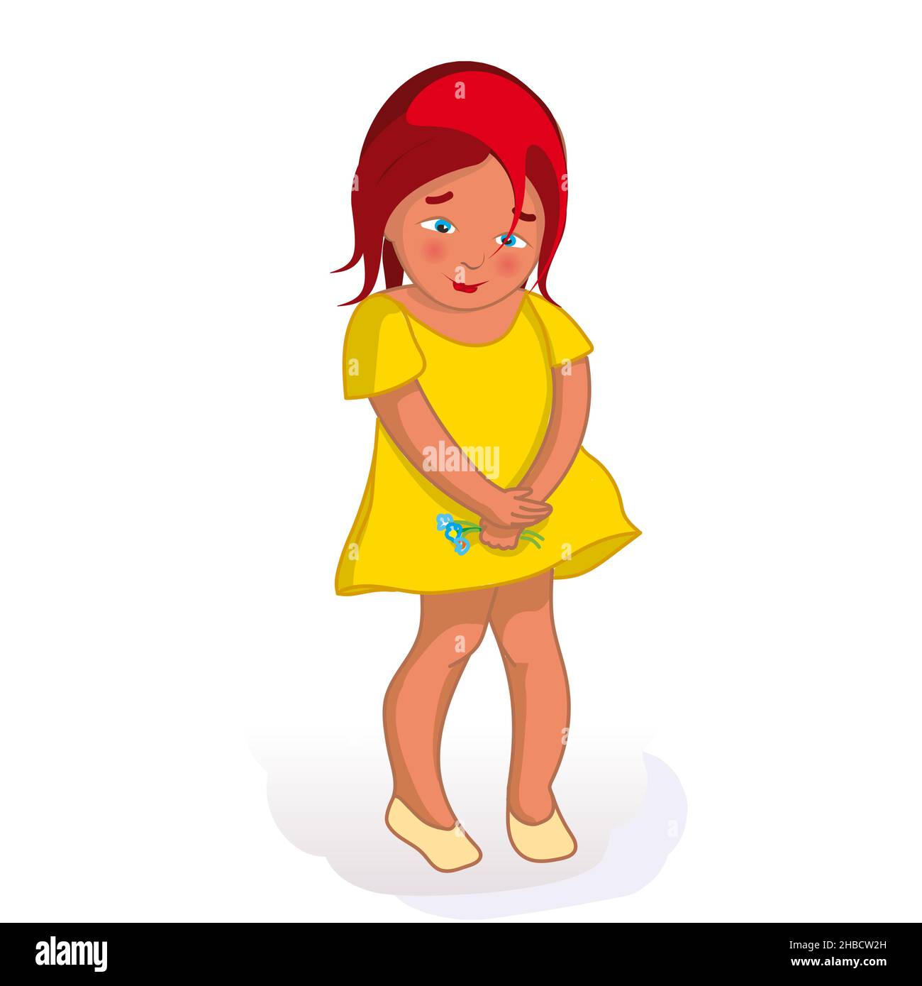 Enfant timide Banque d'images vectorielles - Alamy