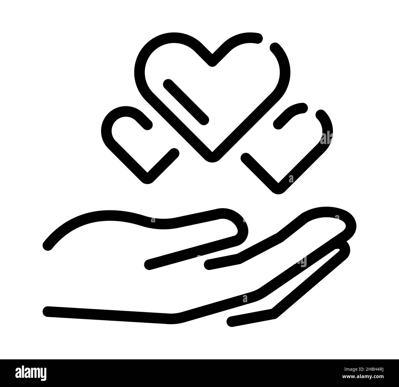 Icône d'amour.Pictogramme de coeur plat pour le web.Trait.Symbole de ...