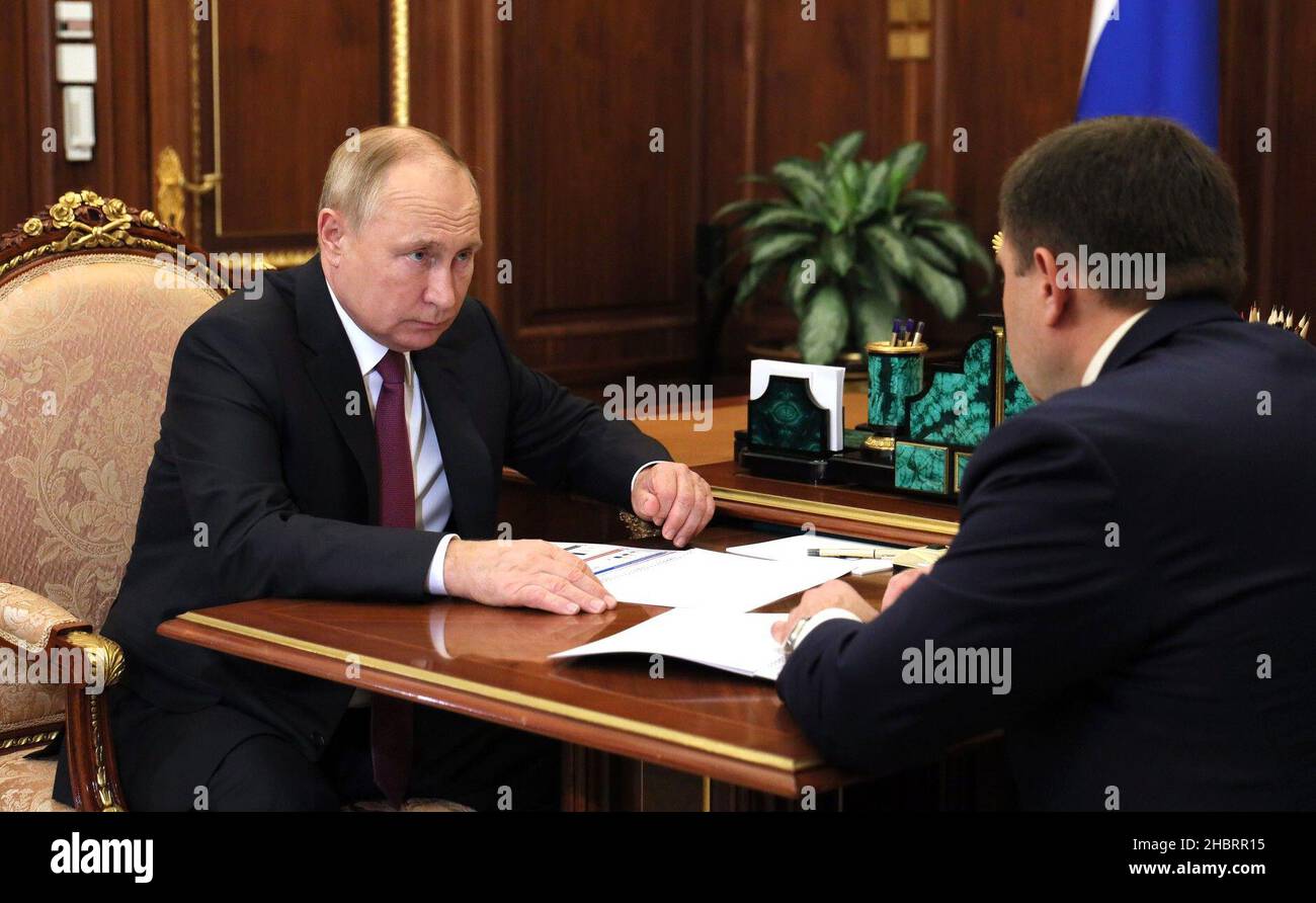 20 décembre 2021.- Russie, Moscou.- le président russe Vladimir Poutine ...