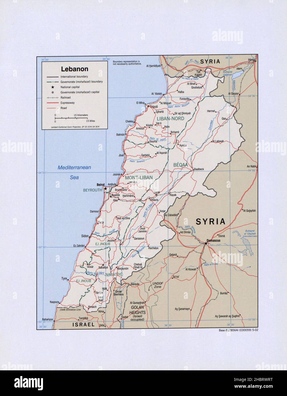 Map of lebanon Banque de photographies et d’images à haute résolution ...