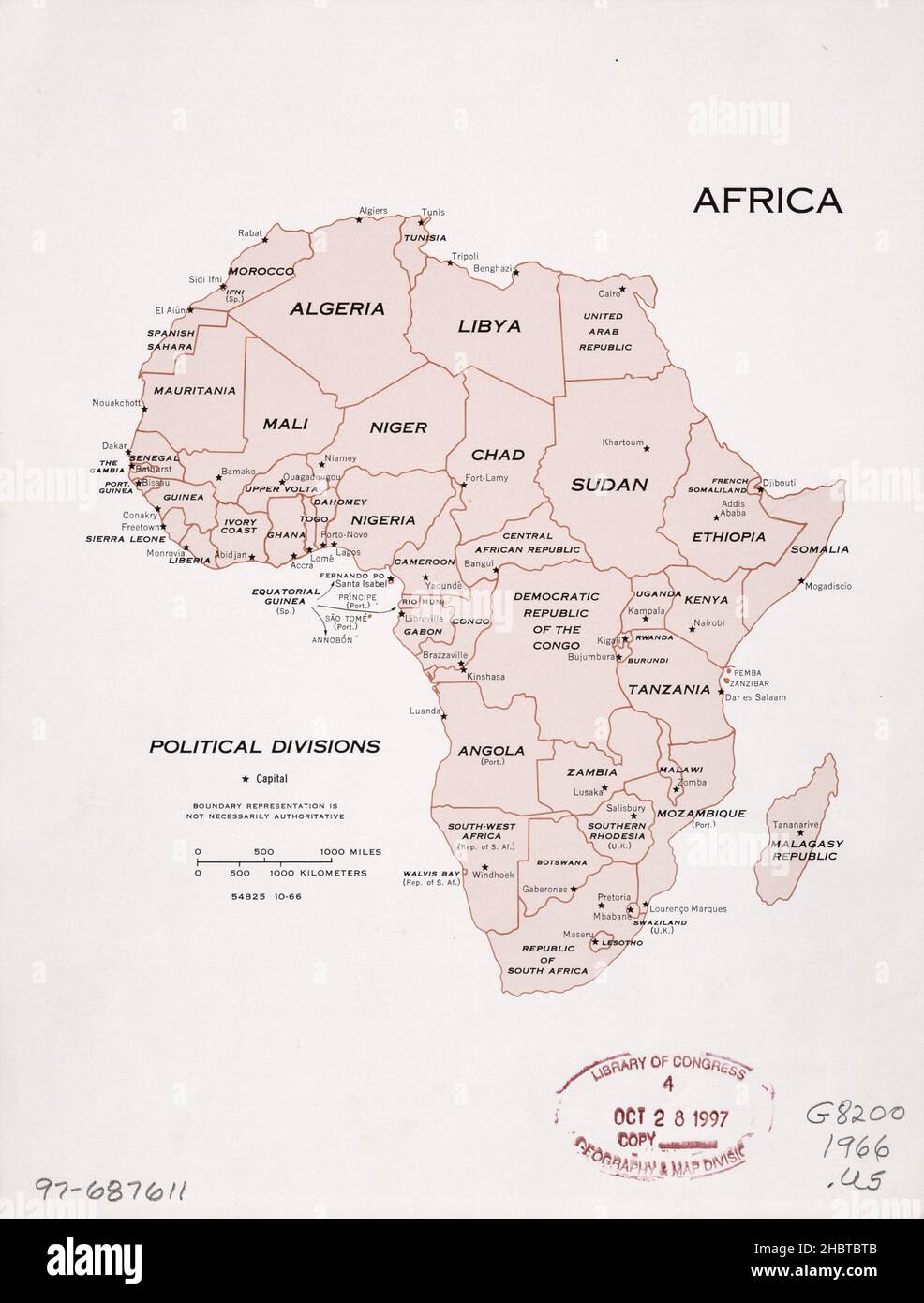 Mapa de divisiones políticas de áfrica Banque de photographies et d ...