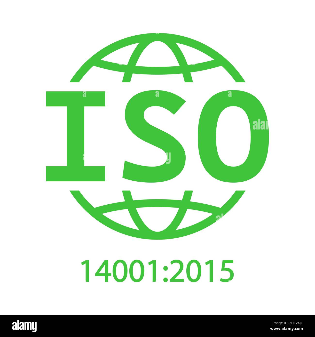 Norme de qualité ISO 14001 icône symbole de vecteur isolé isolé sur ...