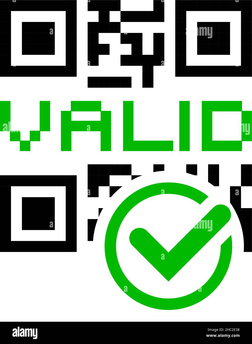 Icône de code QR.Code QR certificat de vaccination valide.Certificat ...