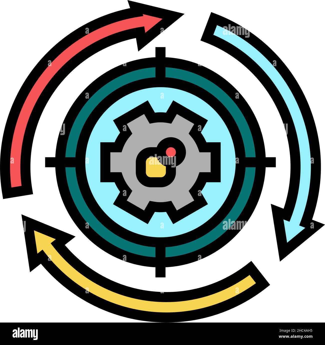 illustration vectorielle de l'icône de couleur de processus de travail ...