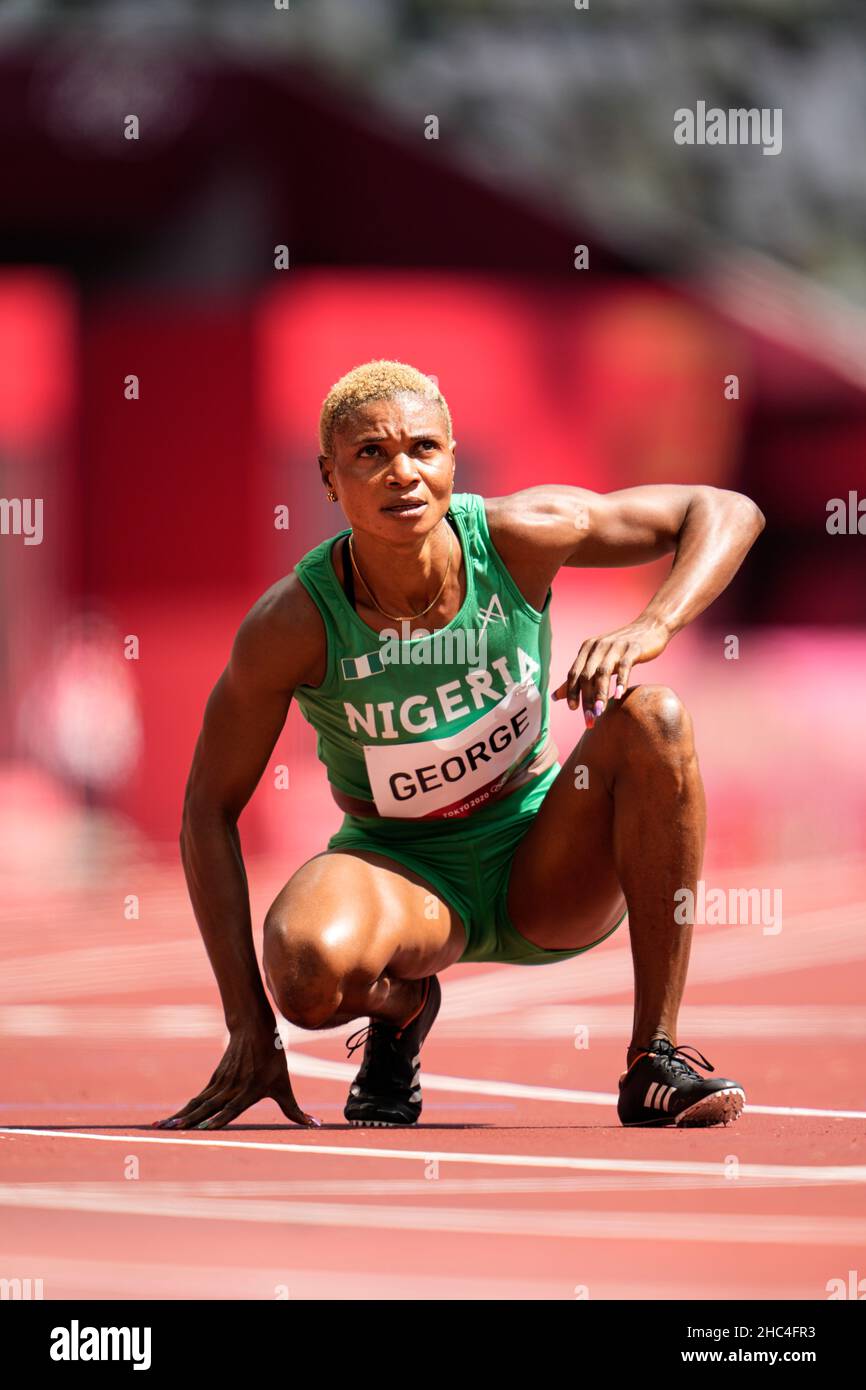 Patience ikon George participant à la demi-finale des 400 mètres des ...