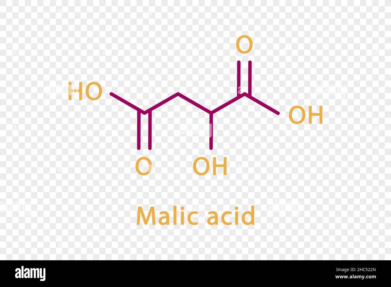 Formule chimique d'acide malique.Formule chimique structurale d'acide ...