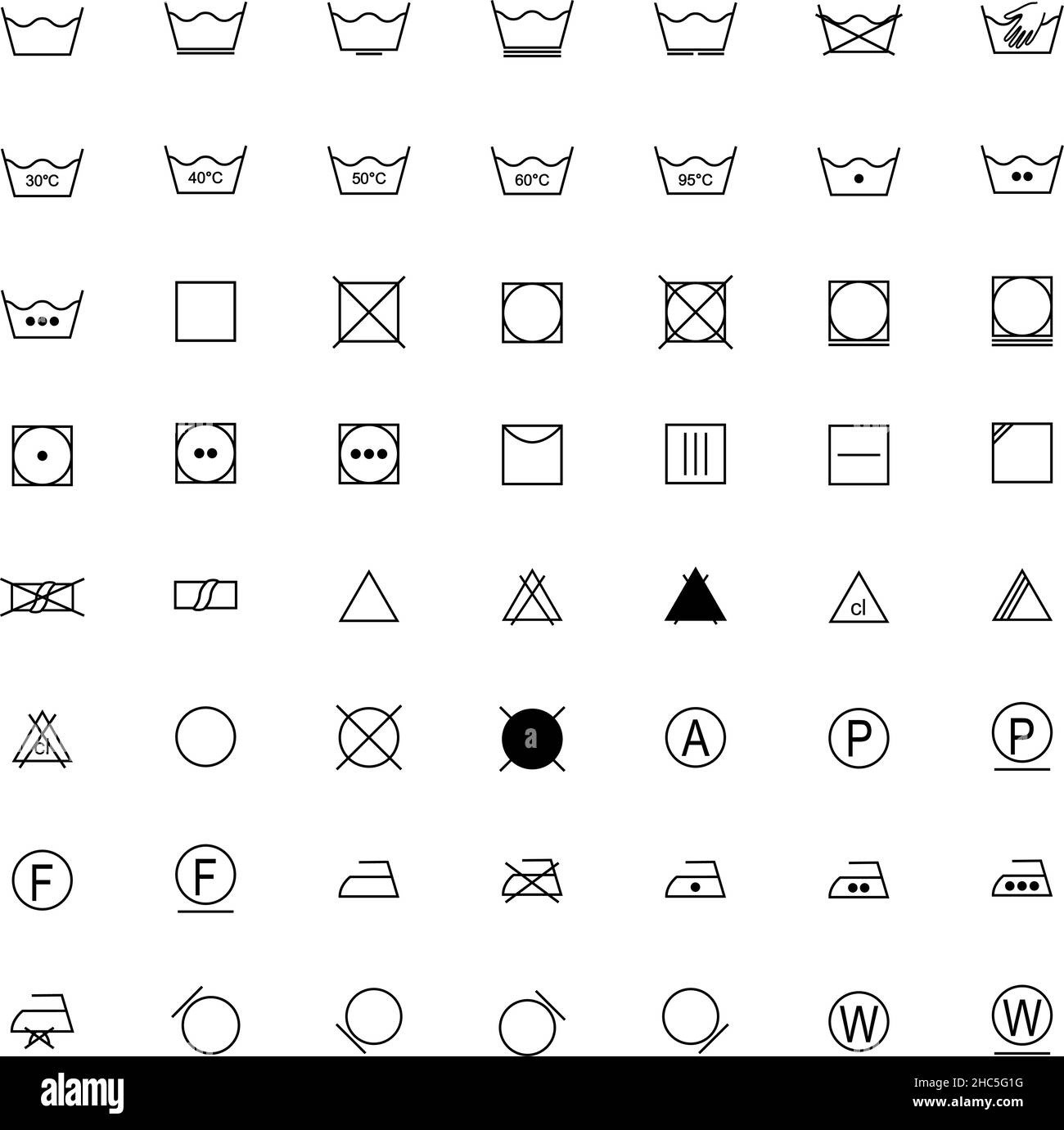 Jeu de symboles de lessive, illustration vectorielle Image Vectorielle ...