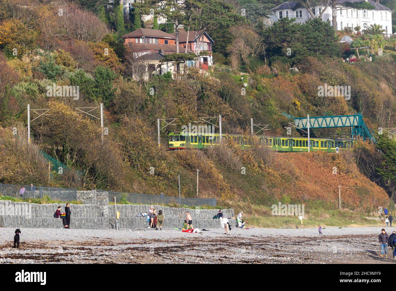 Killiney, Dun Laoghaire, Irlande, 14 novembre 2021.Un train DART monte ...