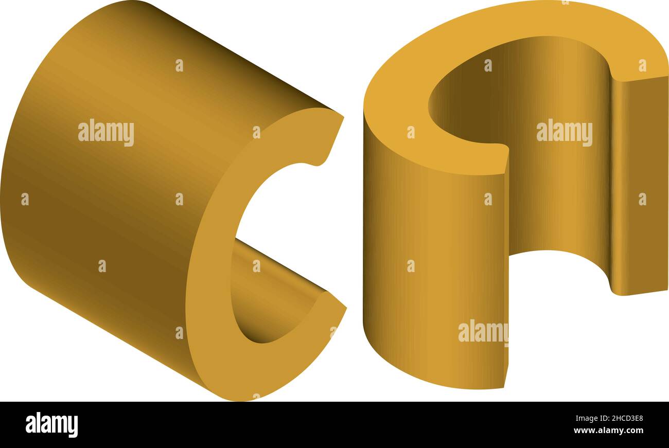 Lettre isométrique C. modèle pour la création de logos, d'emblèmes, de ...