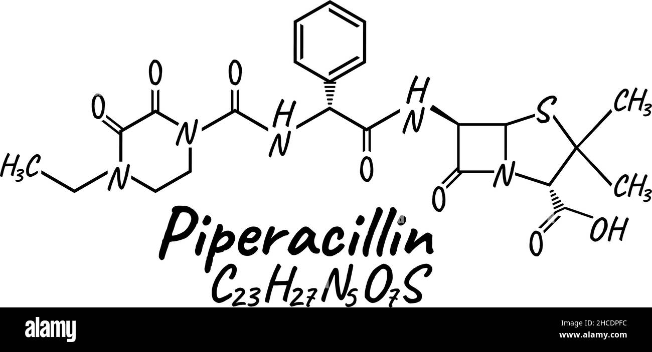 Formule et composition chimique antibiotique de la pipéracilline ...