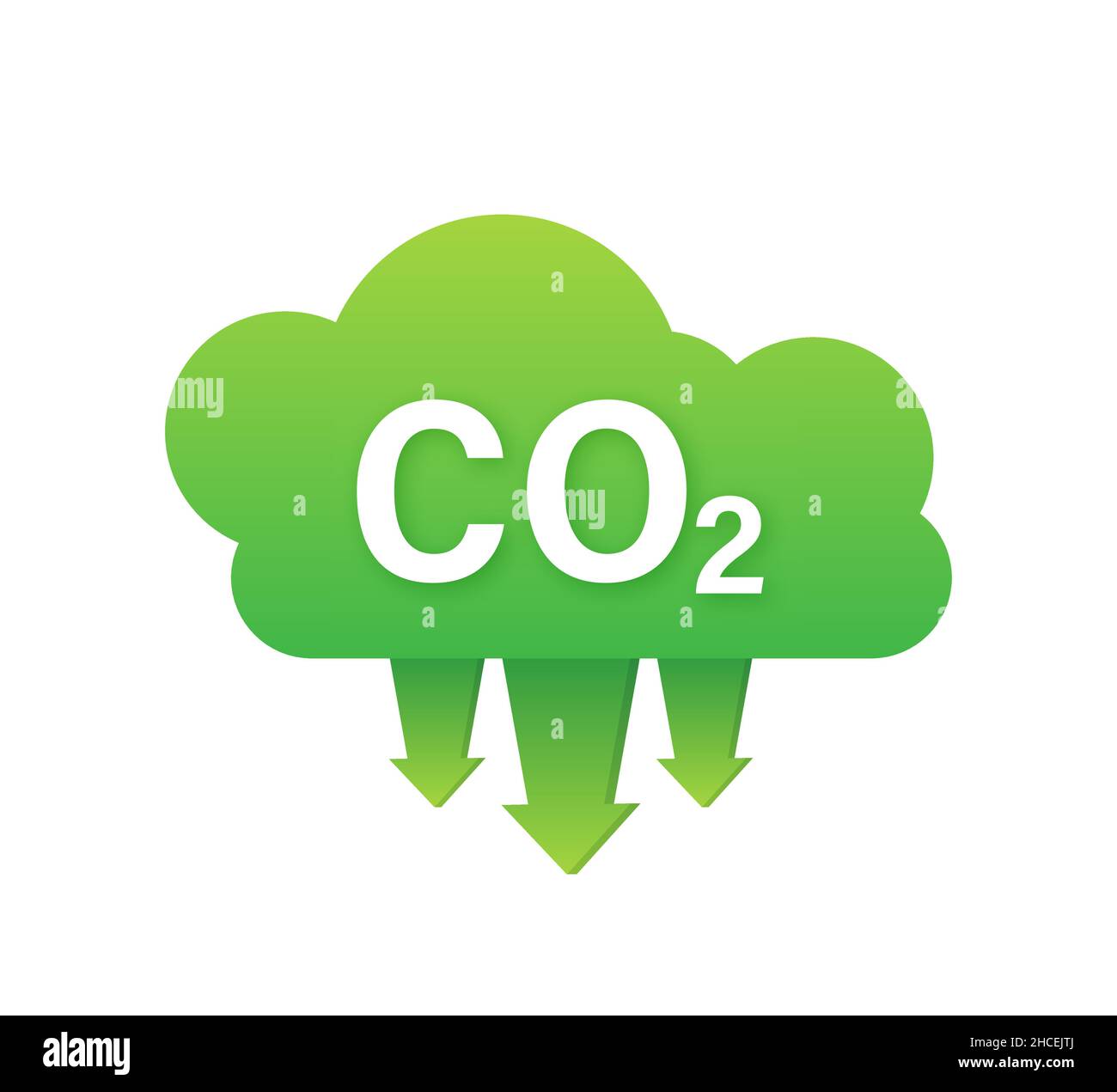 CO2 logo de style plat isolé sur fond vide.Icône plate sur fond blanc ...