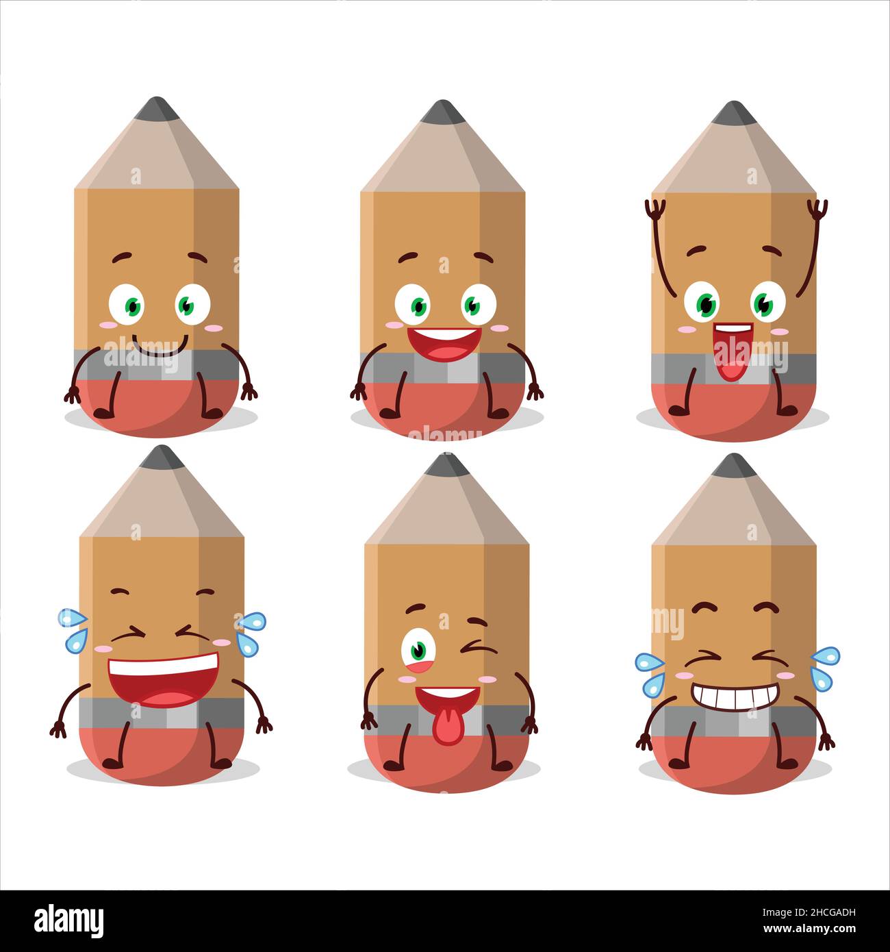 Personnage de dessin animé de crayon avec expression de sourire ...