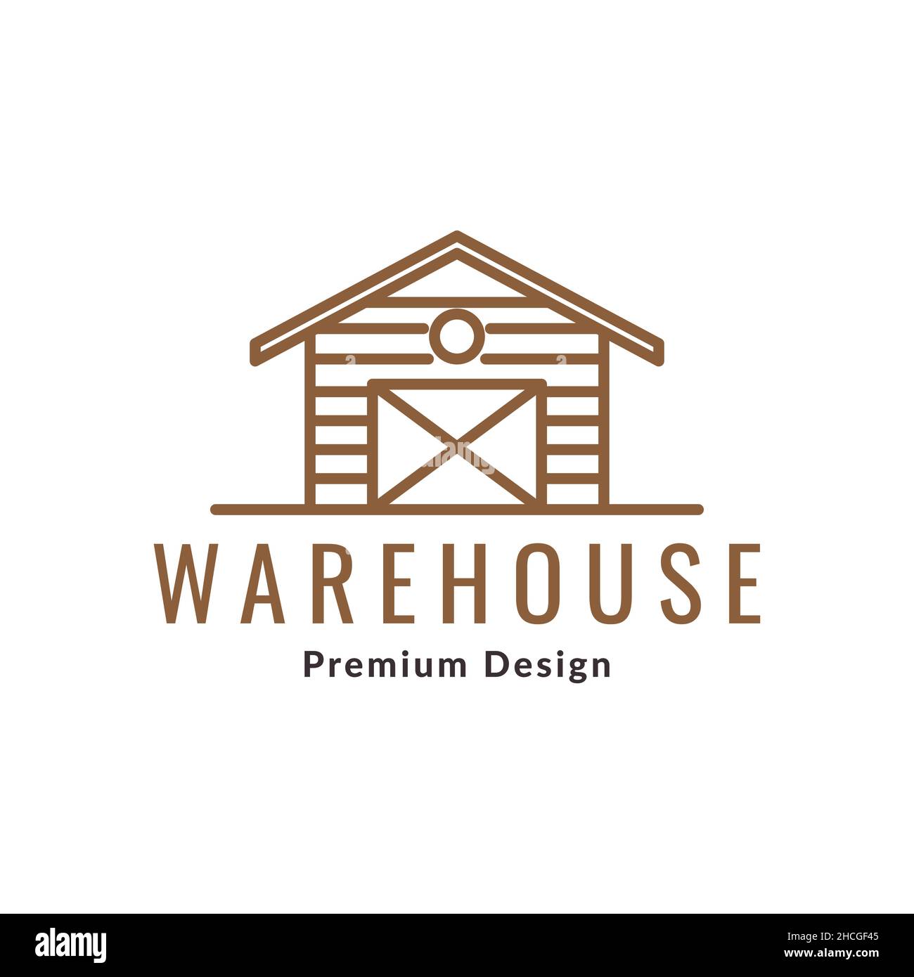 ligne de bois entrepôt logo design vecteur graphique symbole icône ...