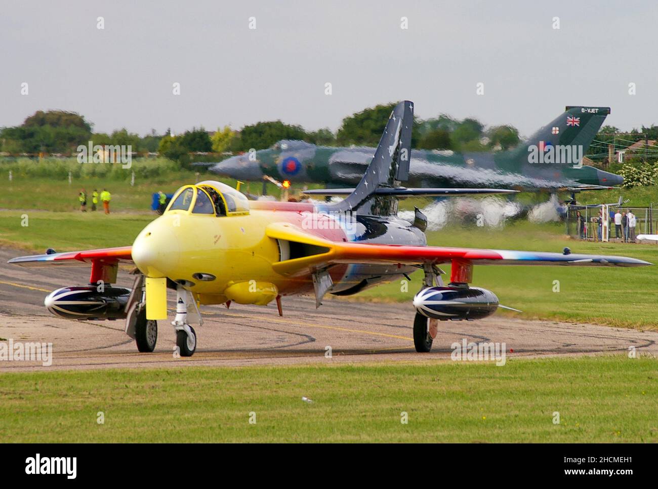 Hawker Hunter avion à réaction Vintage Miss demeanor du pilote Jonathon ...