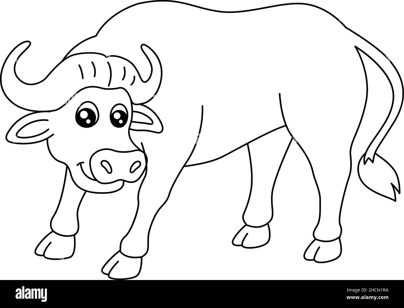 Buffalo coloriage page isolé pour les enfants Image Vectorielle Stock ...