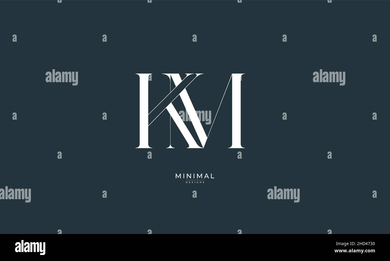 Lettre alphabétique icône logo KM Image Vectorielle Stock - Alamy