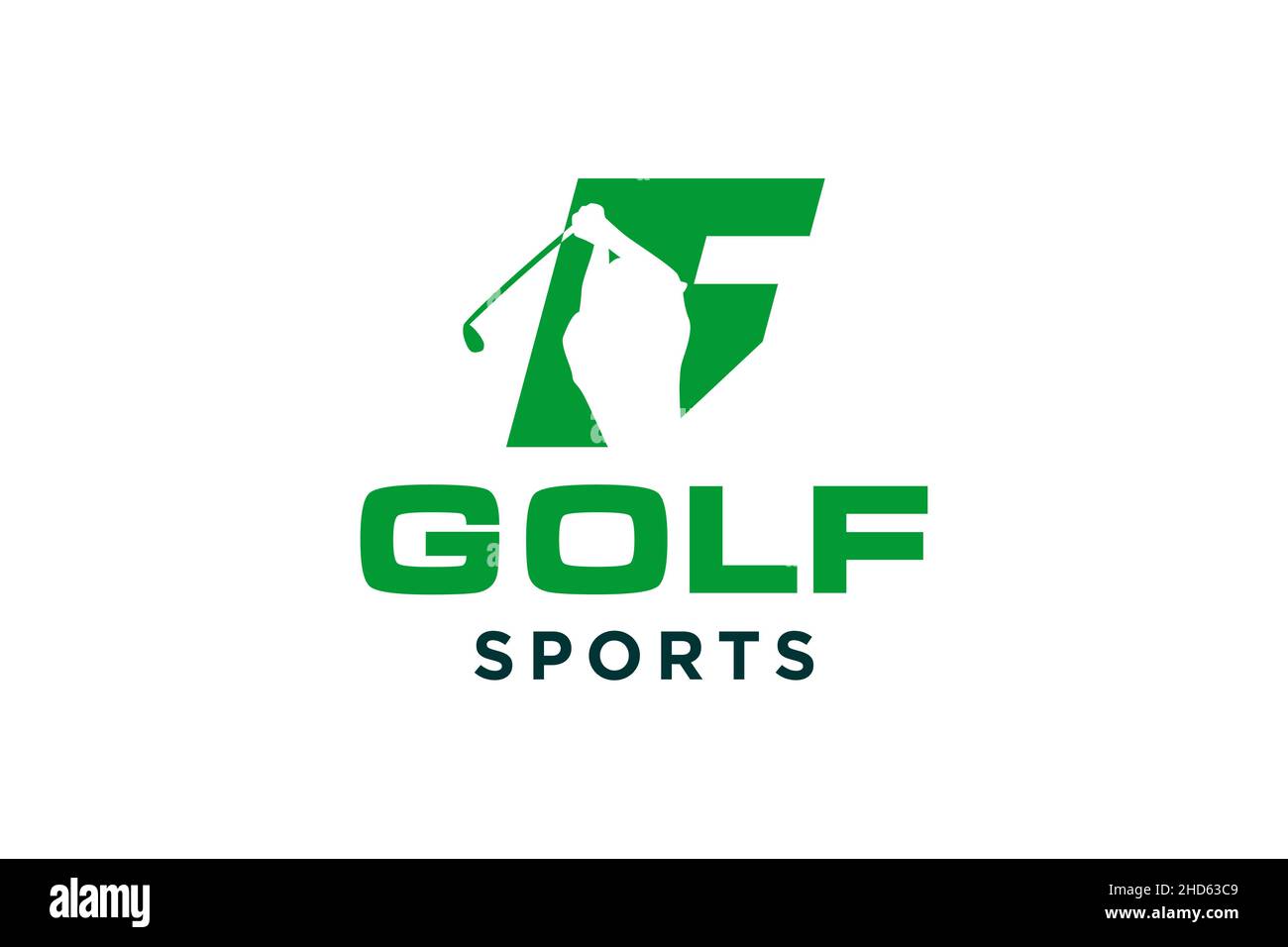 Lettre alphabet icône logo F pour Golf logo design modèle vectoriel ...