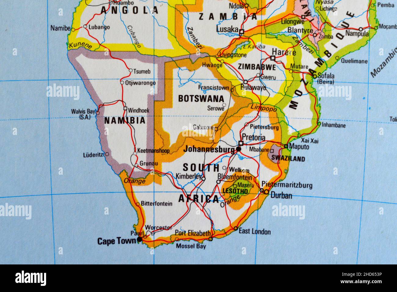 Carte de l'afrique australe Banque de photographies et d’images à haute ...