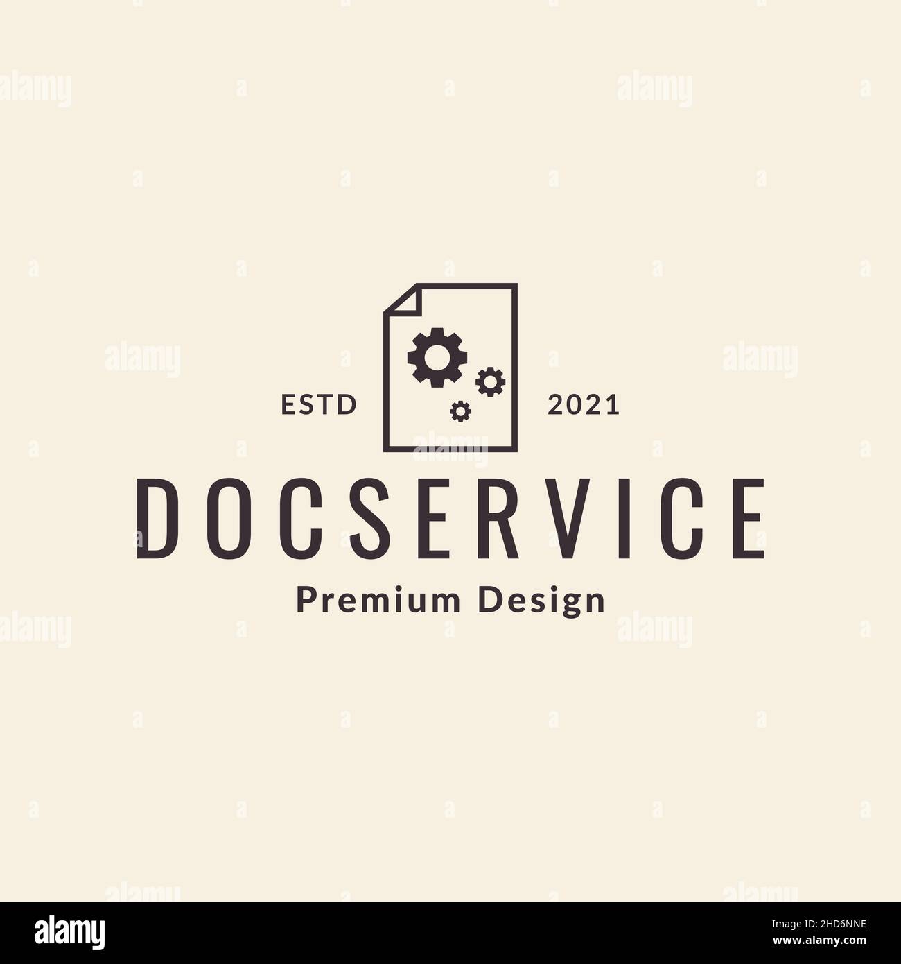 fichier doc papier avec gear service logo design vecteur graphique ...
