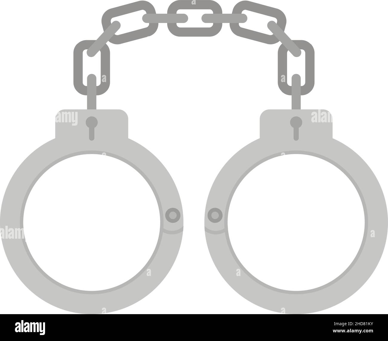 Icône menottes de policier.Illustration plate de menottes de policier ...