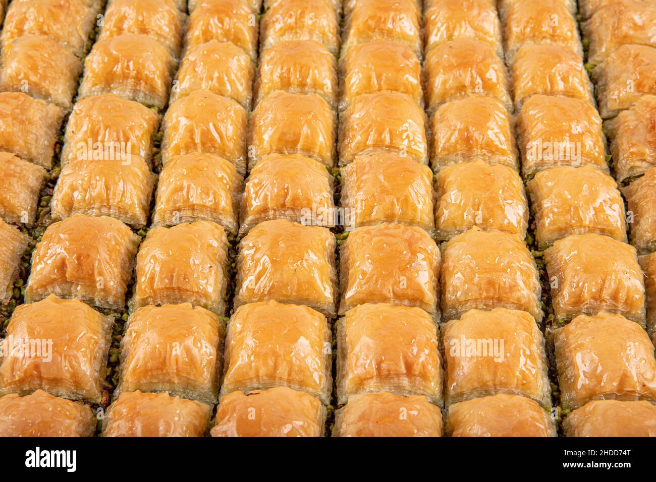Pâtisserie turque traditionnelle dessert pistache Baklava.Magasin de ...