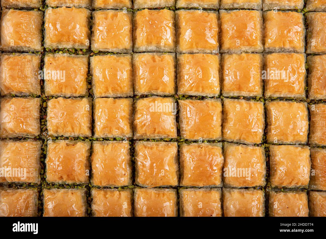 Pâtisserie turque traditionnelle dessert pistache Baklava.Magasin de ...