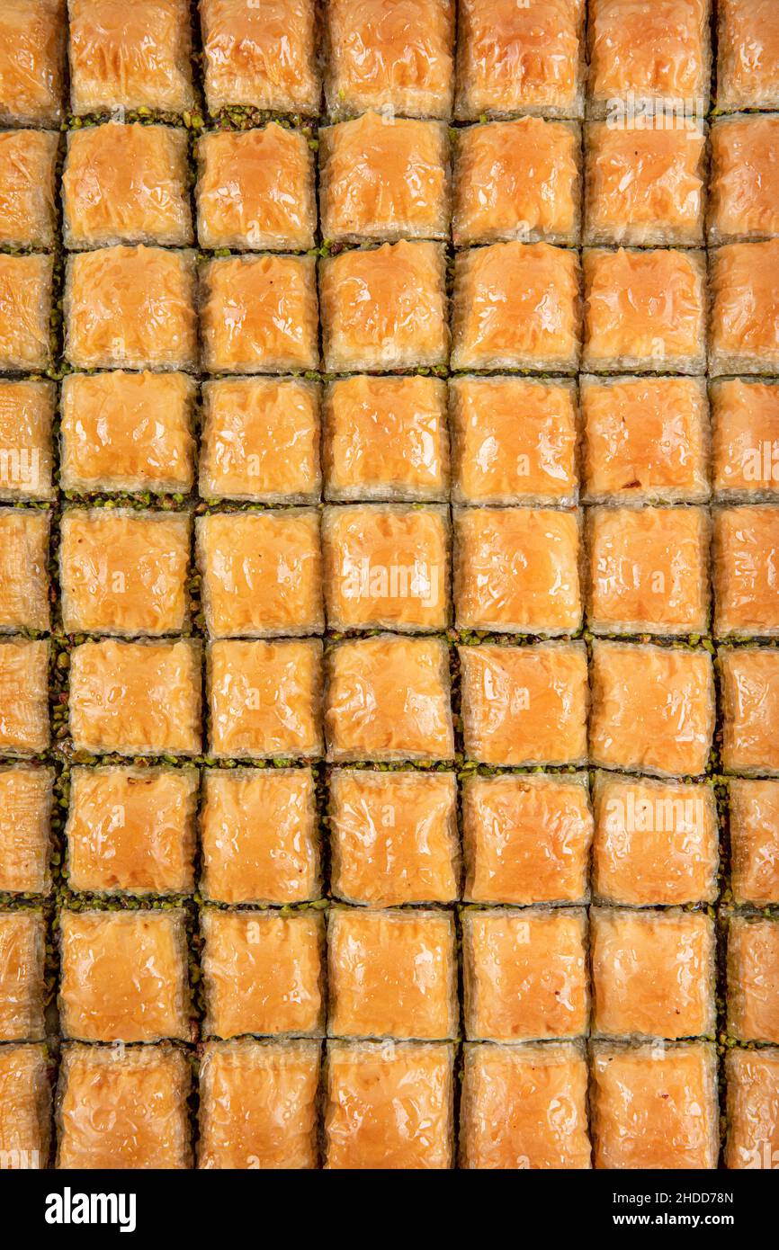 Pâtisserie turque traditionnelle dessert pistache Baklava.Magasin de ...