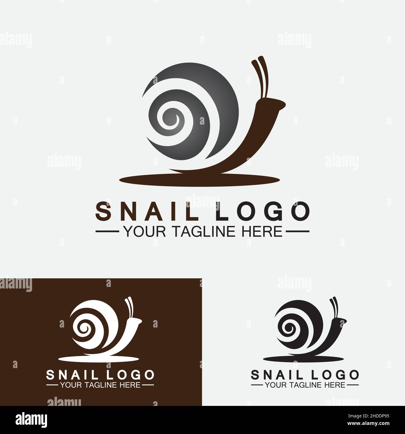 Modèle logo escargot illustration de l'icône vectorielle Image ...