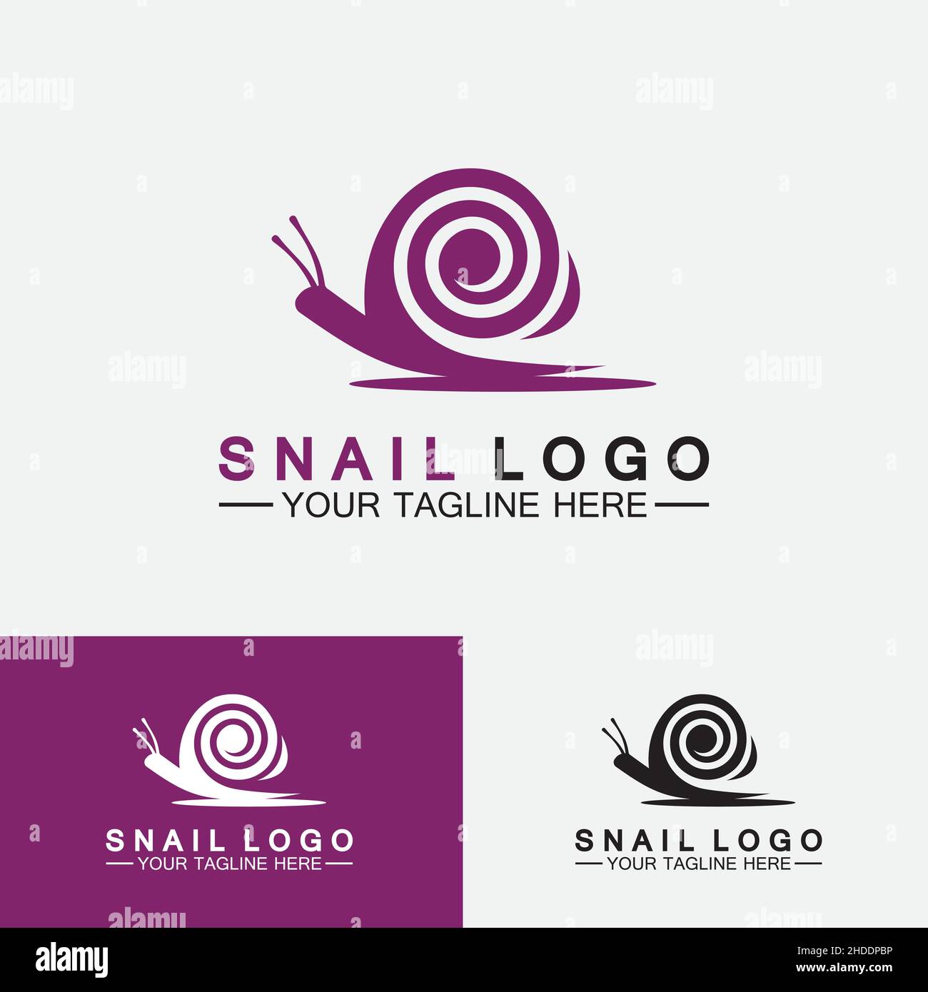 Modèle logo escargot illustration de l'icône vectorielle Image ...