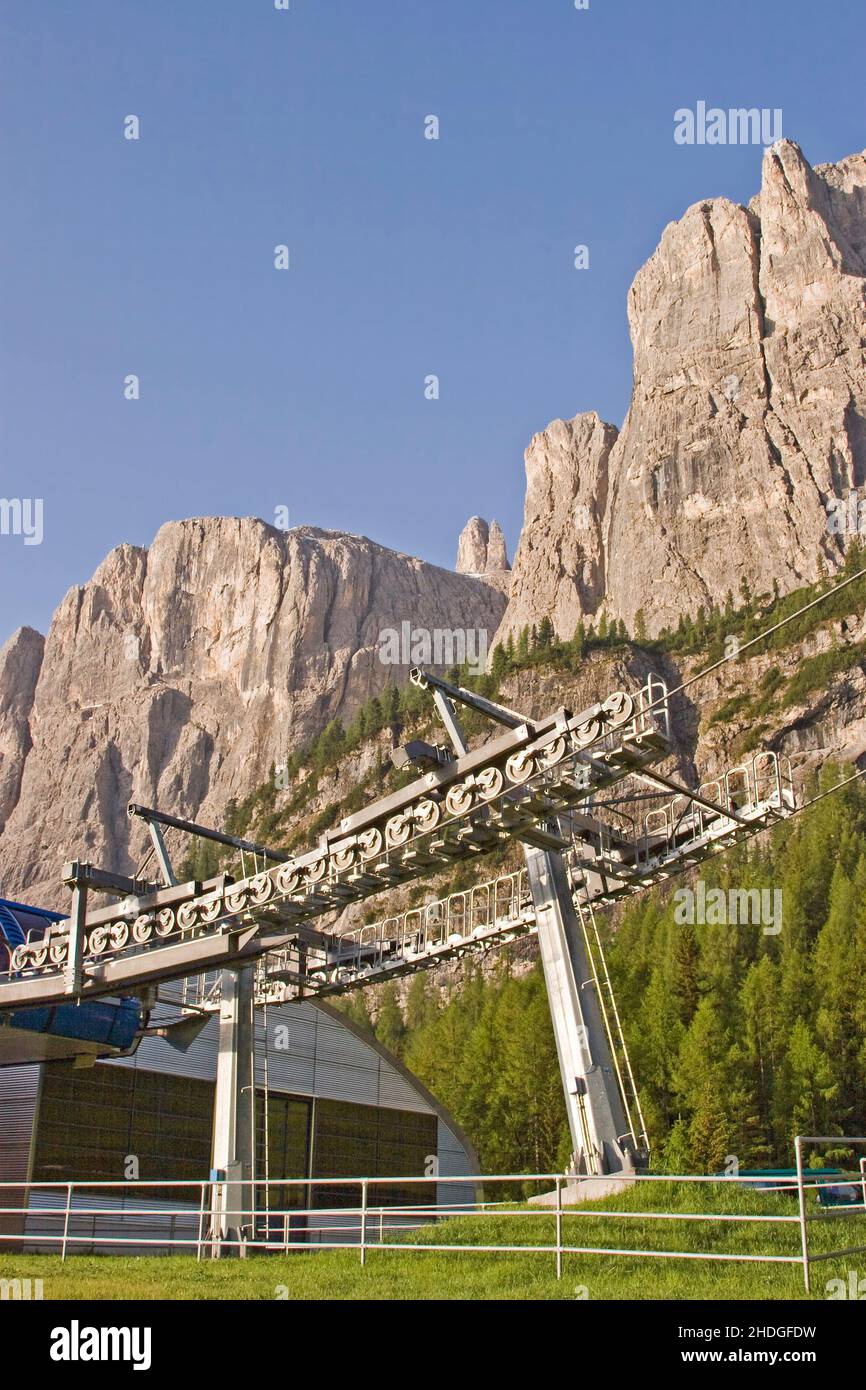 téléphérique, station de ski, groupe sella, station de montagne ...