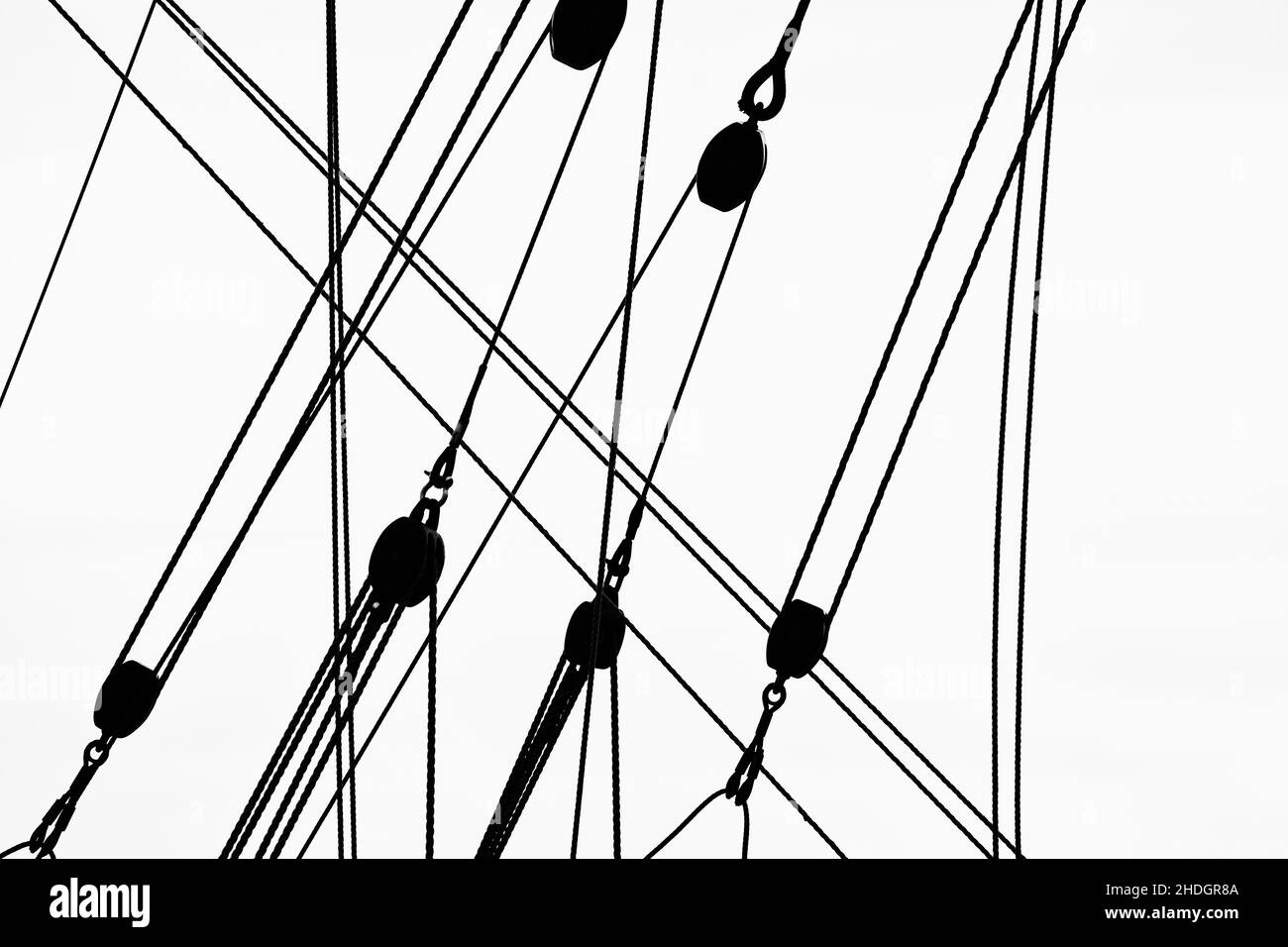 Gréement de navires Banque d'images noir et blanc - Alamy