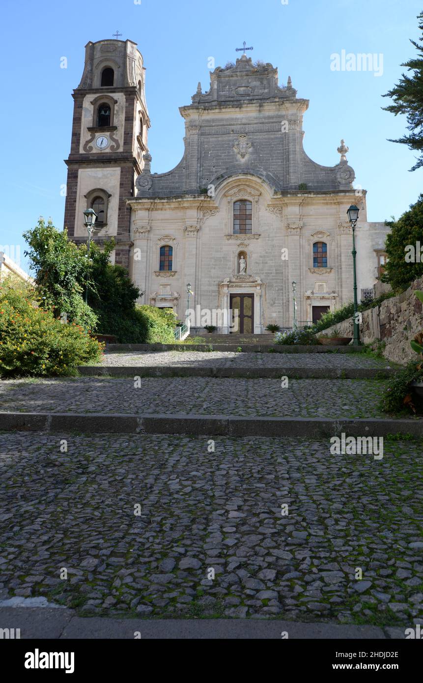 Lipari with san bartolomeo cathedral Banque de photographies et d ...