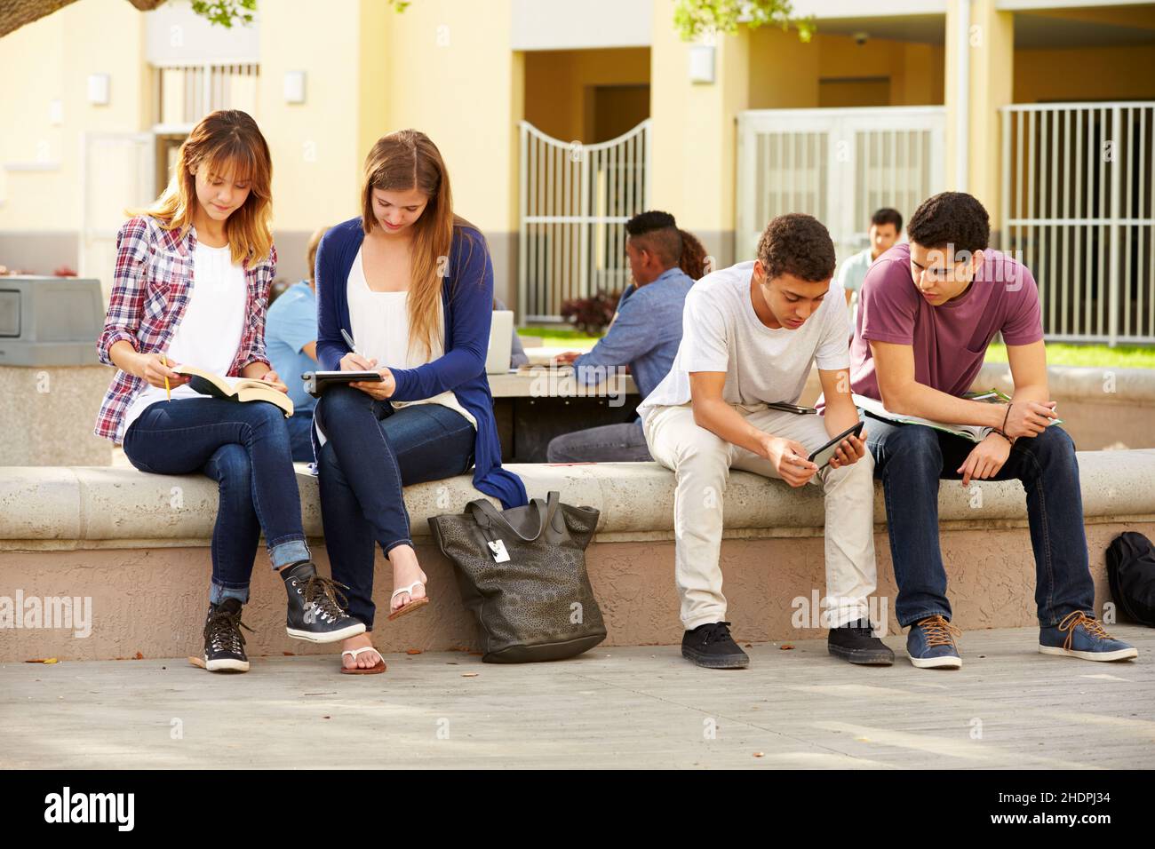 élèves, étudiants, campus, cour d'école, lycée,confrère, élèves, élèves ...