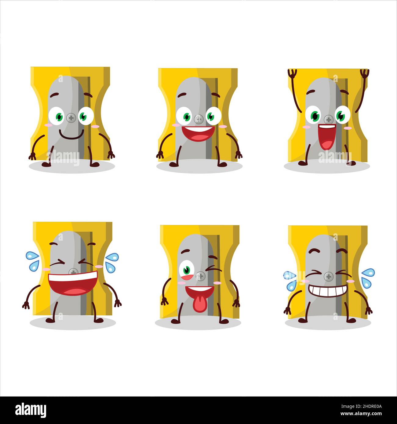 Personnage de dessin animé d'un crayon de crayon jaune avec expression ...