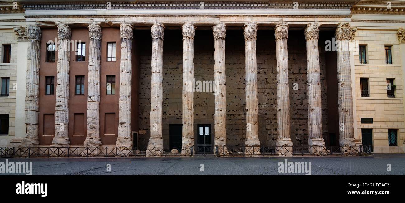 colonnes, ordre corinthien, temple d'hadrien, fente, colonne,ordres ...