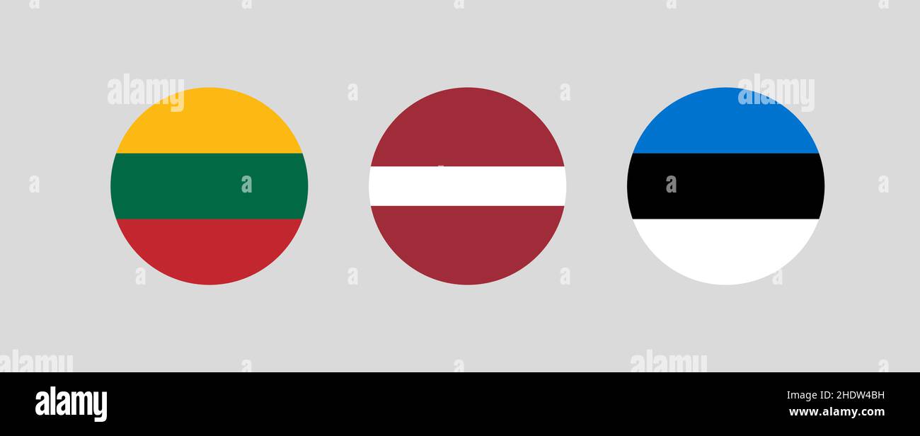 Les symboles vectoriels des pays baltes encerclent les drapeaux Image ...