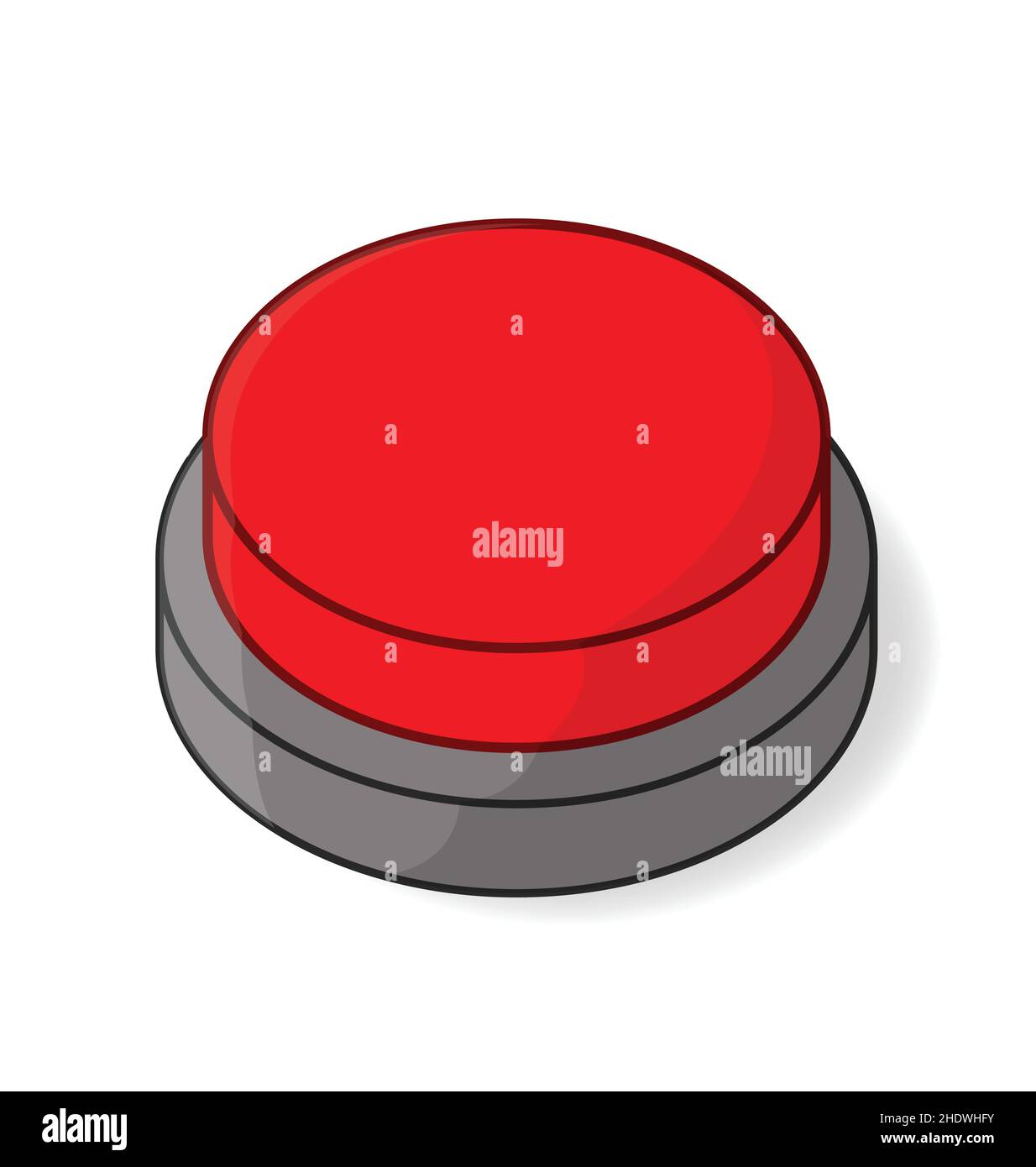 Grand bouton rouge icône d'image de dessin animé simple vecteur de vue ...