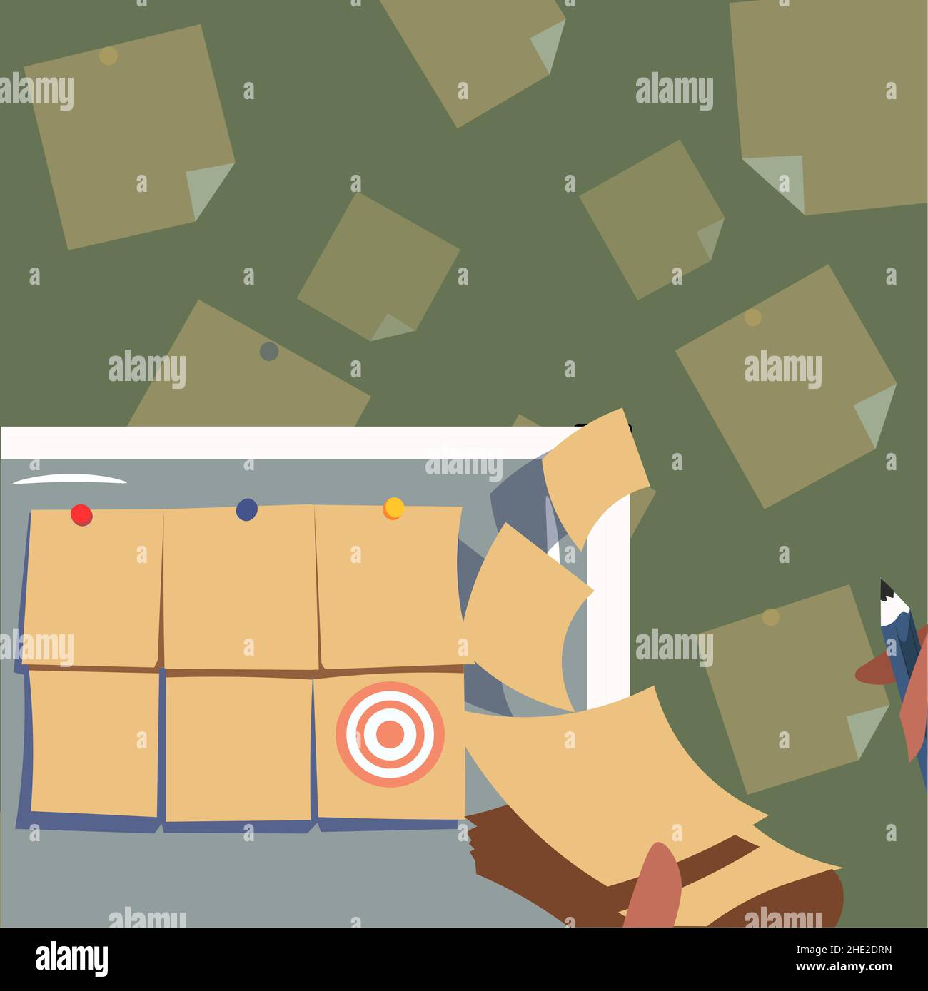 Toile de fond présentant des notes autocollantes papier écrit mains ...