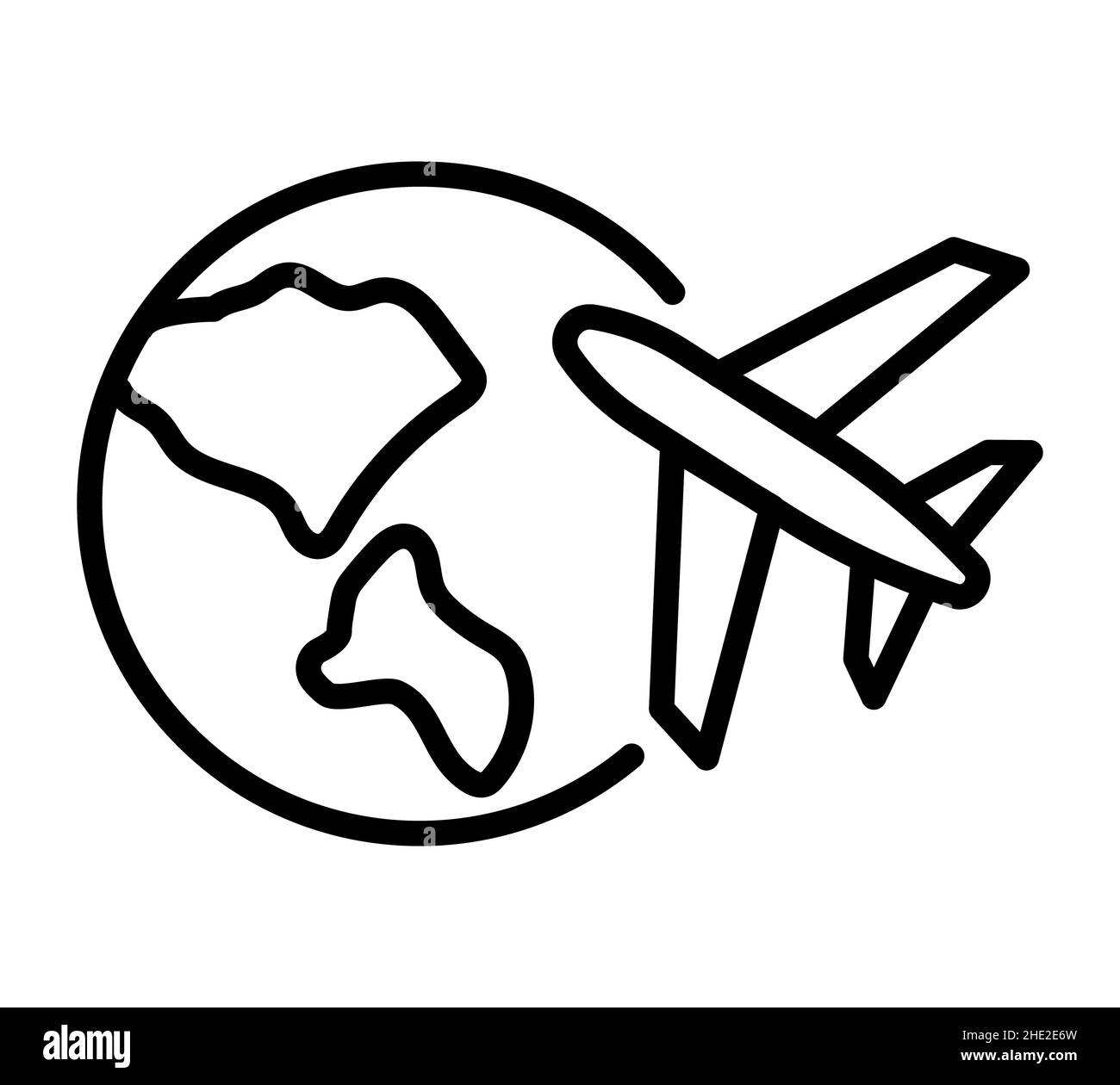 Icône avion plat.Pictogramme de voyage pour le Web.Trait.Isolé sur fond ...