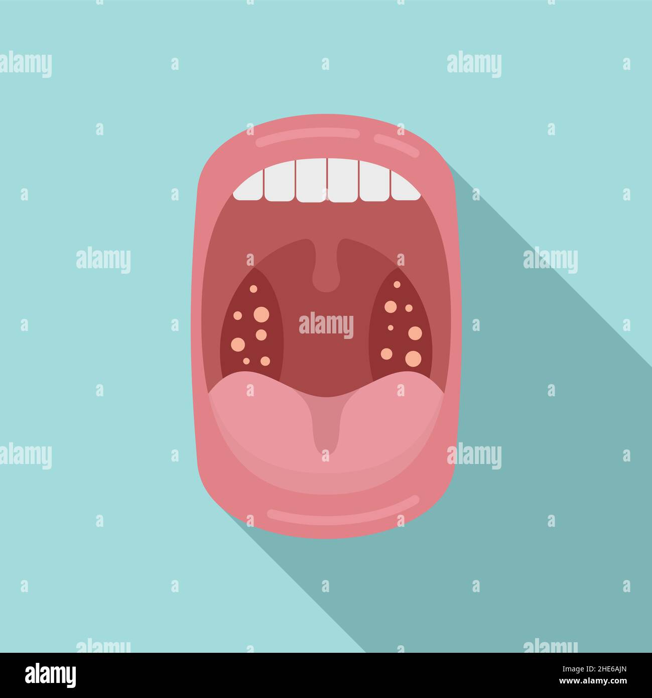 Icône de la maladie de la bouche vecteur plat.Anatomie bactérienne ...