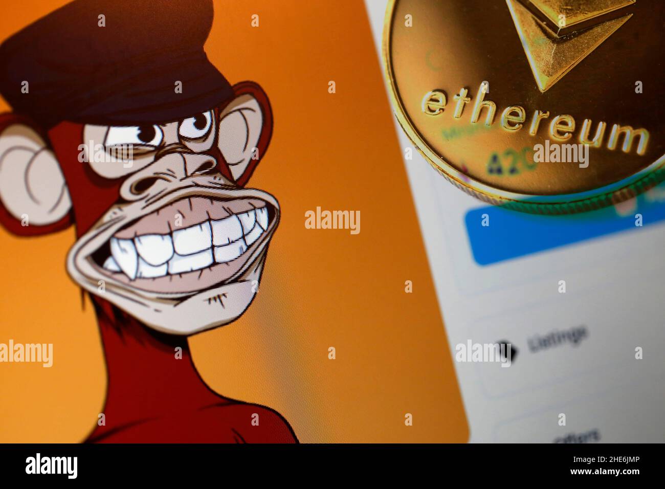 Exemple d'un singe alésé à collectionner NFT.Cette nft particulière ...