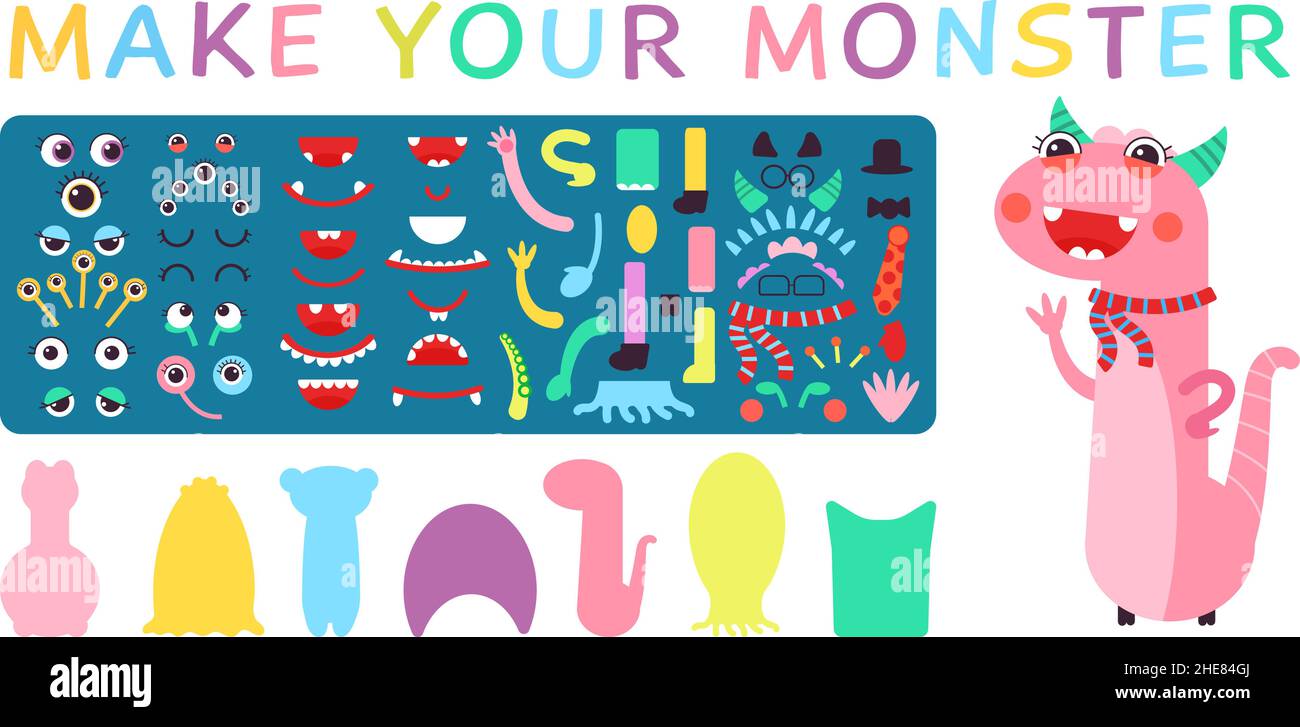 Créez un monstre.Kit de création pour les enfants, les enfants jouent ...
