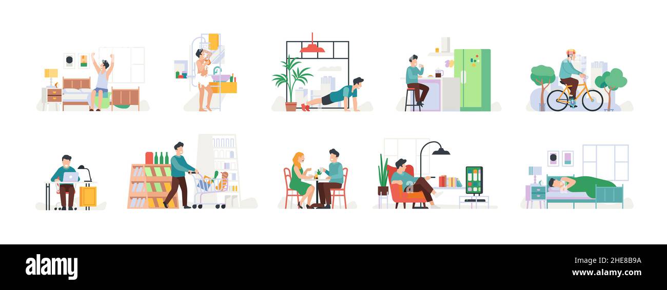 L'homme se réveille Banque d'images vectorielles - Alamy