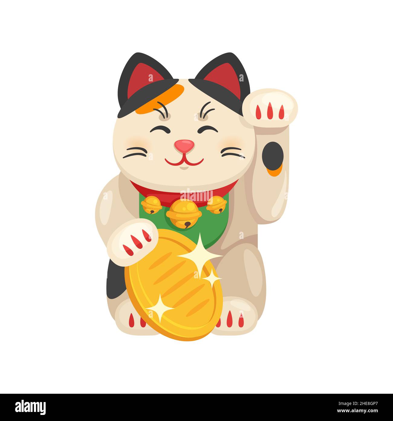 Illustration de style dessin animé vectoriel de Maneki Neko Image ...