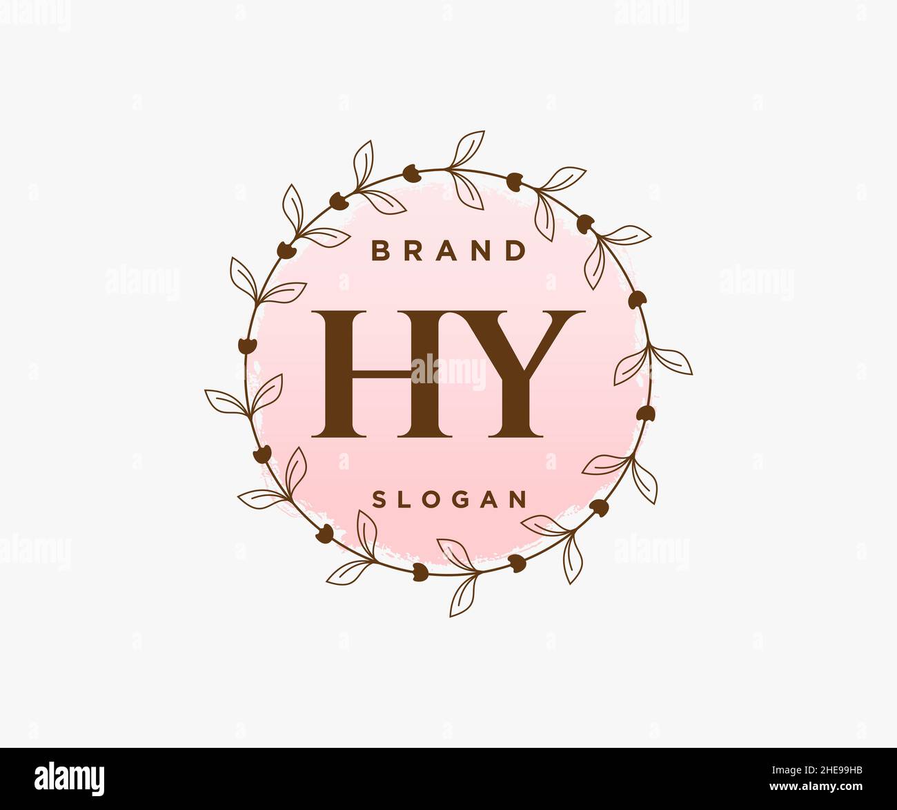 Logo HY féminin.Utilisable pour les logos nature, salon, Spa ...