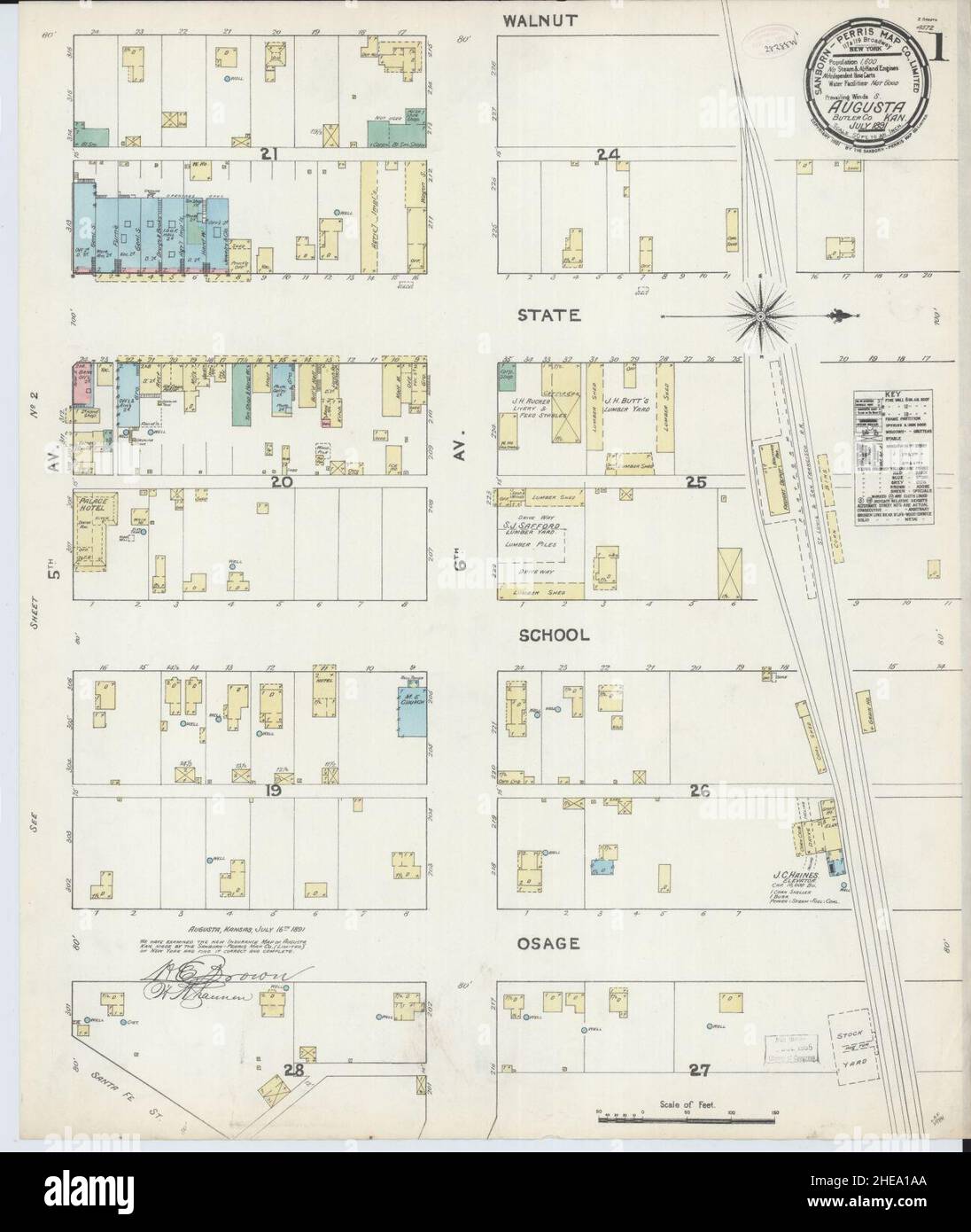 Carte augusta kansas Banque de photographies et d’images à haute ...