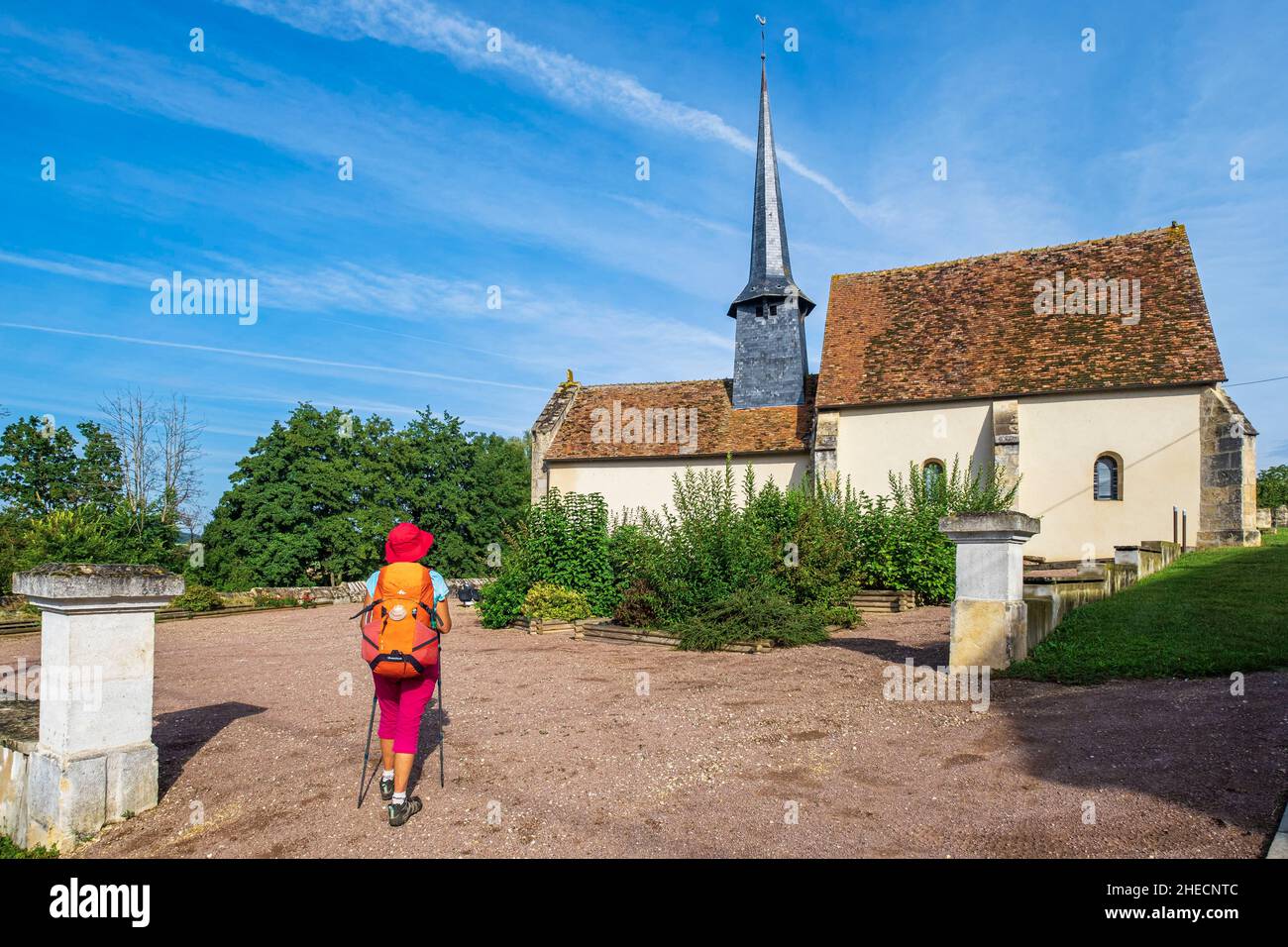 France, cher, Bouzais, randonnée sur la via Lemovicensis ou Vezelay, l ...