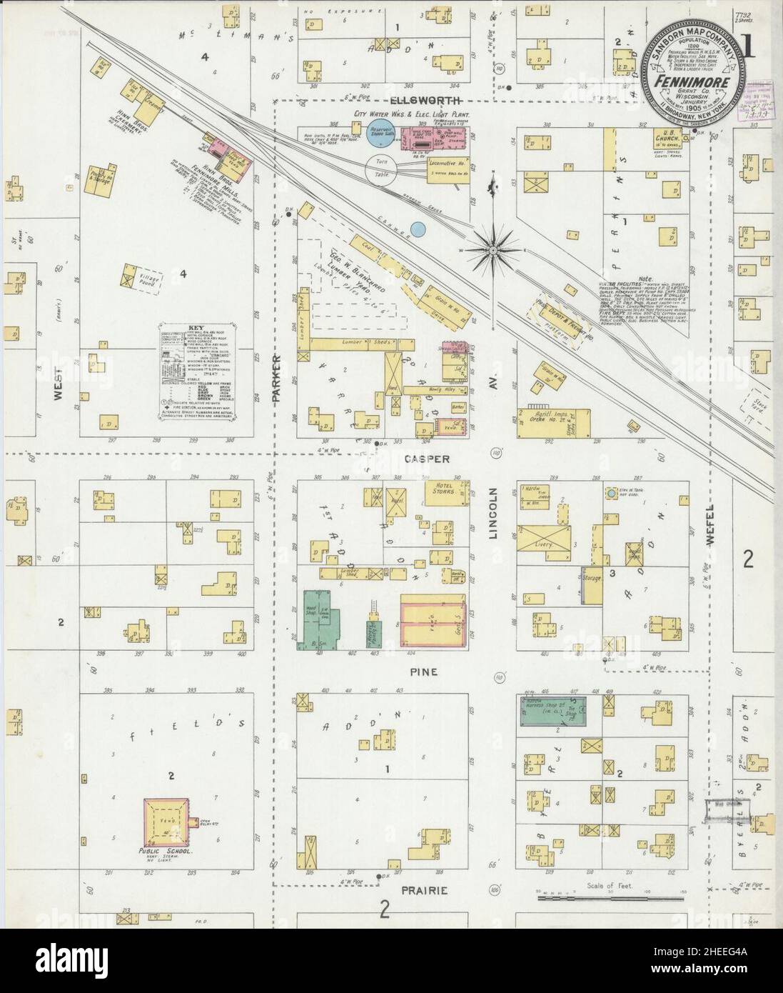 Carte du wisconsin de fennimore Banque de photographies et d’images à ...