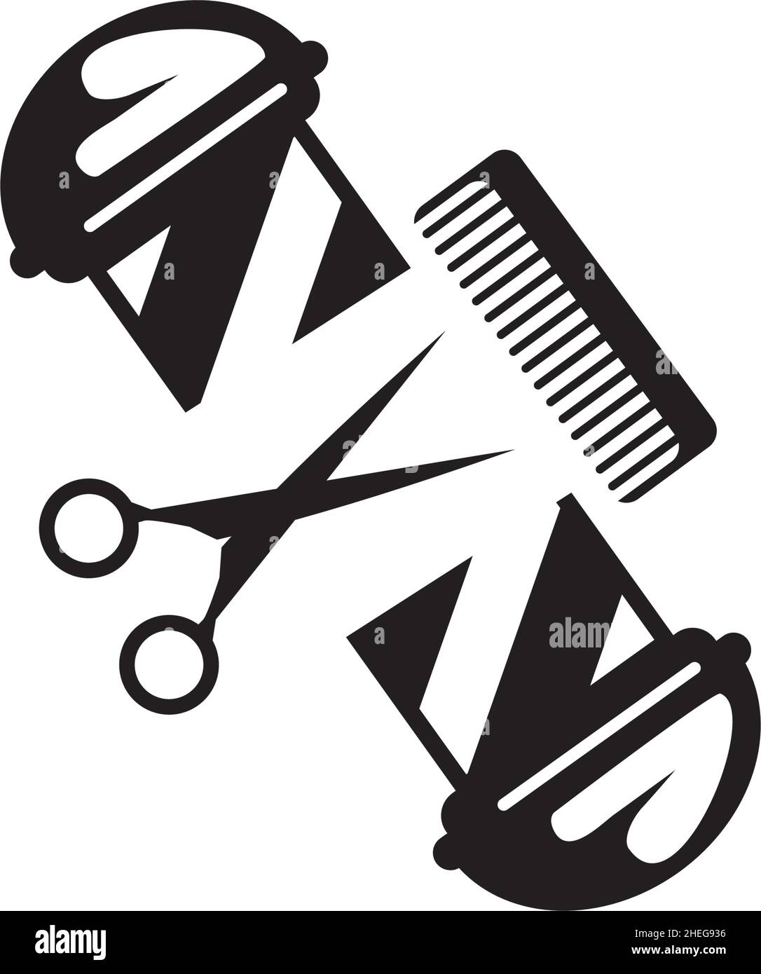 Affiche-salon de coiffure, motif représentant un pied, un sciscor et un ...