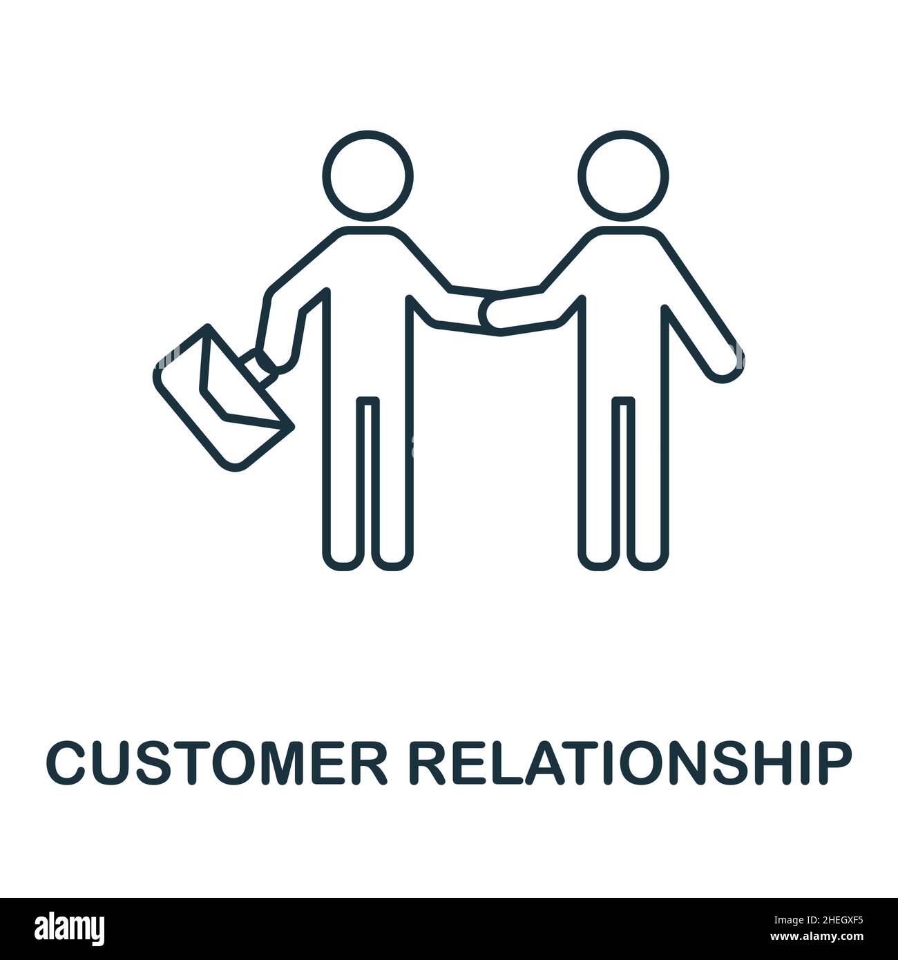 Icône relation client.Elément de ligne de la collection relation client ...